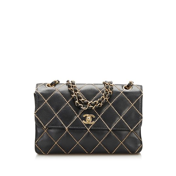 CHANEL | Bags | Chanel Wild Stitch Coco Mark Chain Shoulder Bag Black ...